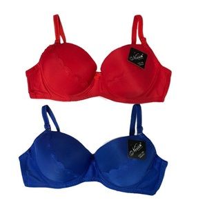 Nines | Intimates & Sleepwear | Nines 36 B Bras 2 Piece Red Blue Bundle ...